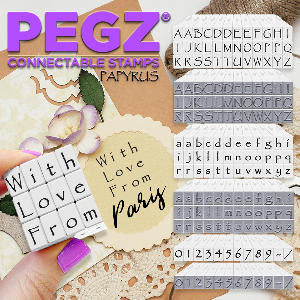 PEGZ® Alphabet Stamps Clickable - Connectable Papyrus Font ...