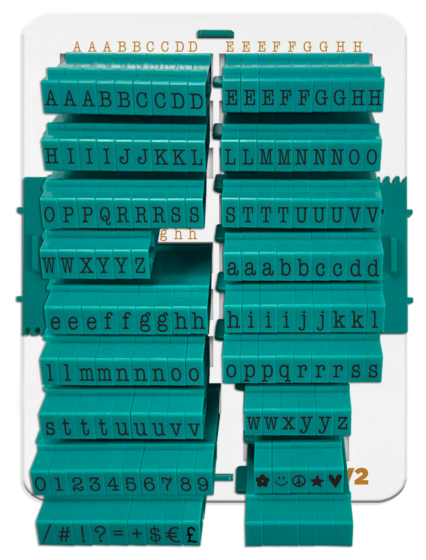 PEGZ® 2.0 Alphabet Stamps • Medium Size 1/4" Letter Height ...