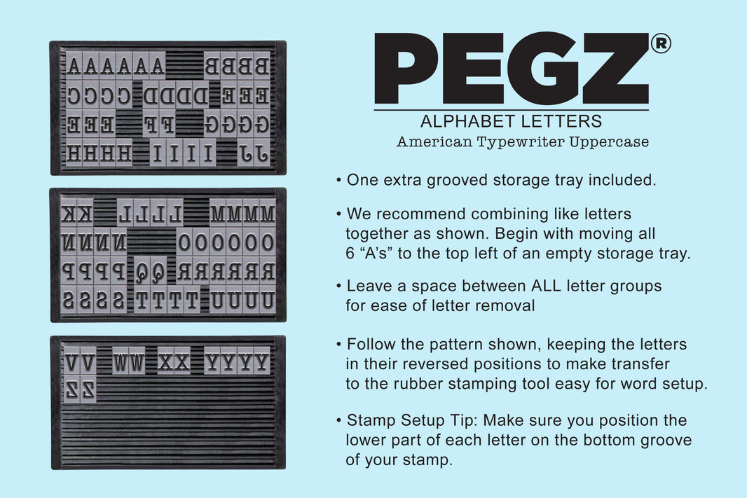 PEGZ® 2.0 Alphabet Stamps • Medium Size 1/4" Letter Height ...