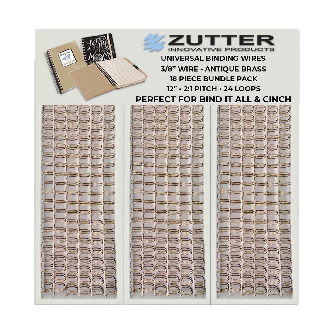 Zutter Antique Brass Owire 12" inch length with 24 loops (5 sizes avai ...